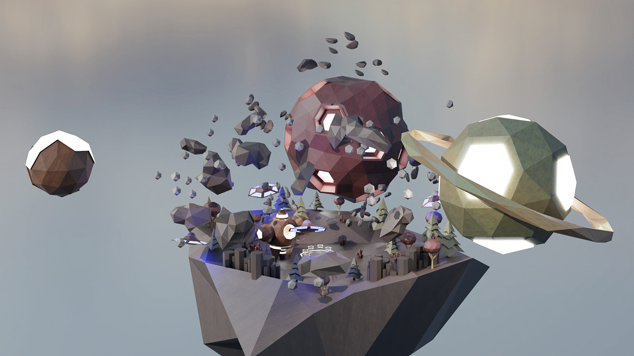 Astro Low Poly Planet Spatial